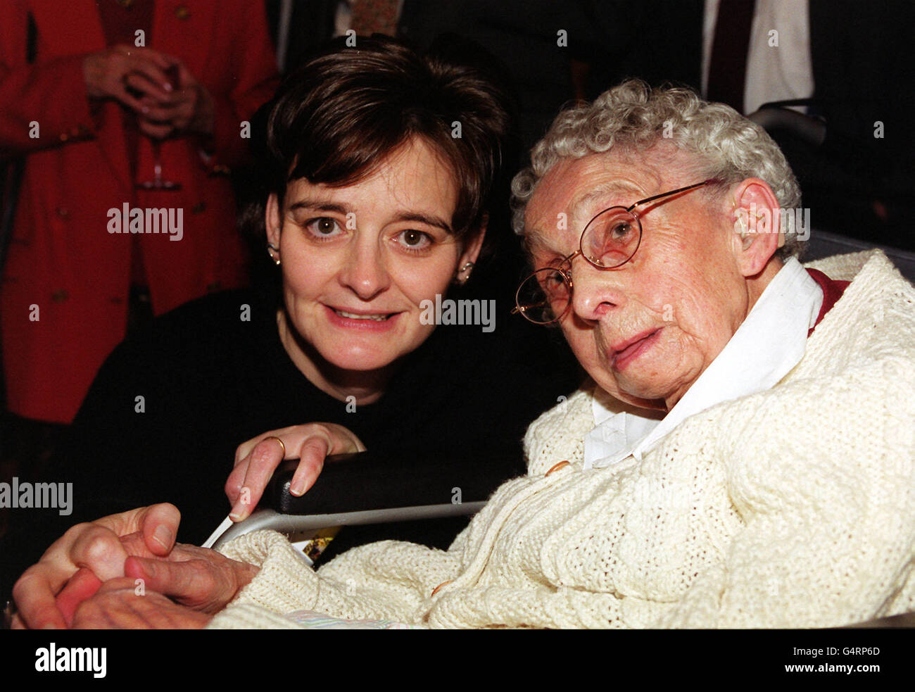 Cherie Blair (left), the wife of the Prime Minister, with Marion Cooper ...