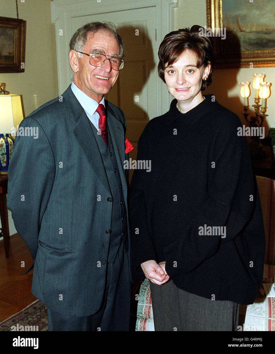 Cherie Blair, the wife of the Prime Minister, with George Forbes, from ...