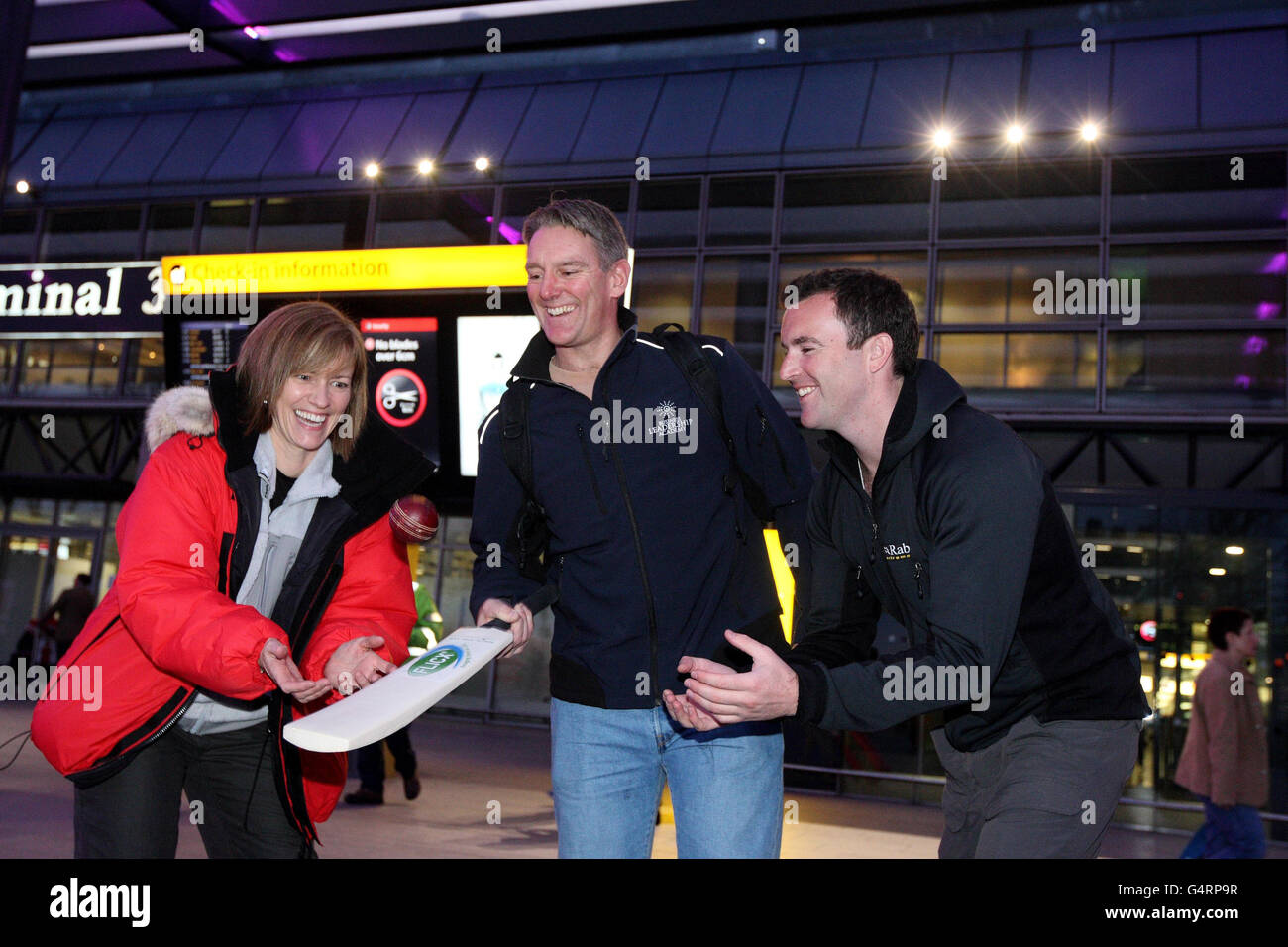 (left - right) Explorers Julie Ashmore, Neil Laughton, and James ...