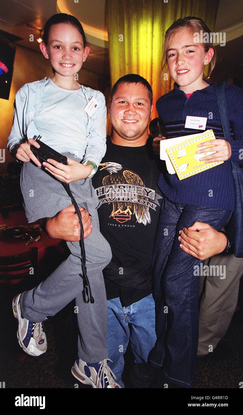 South African rugby prop Ollie Le Roux with Laura Brown and Laura ...