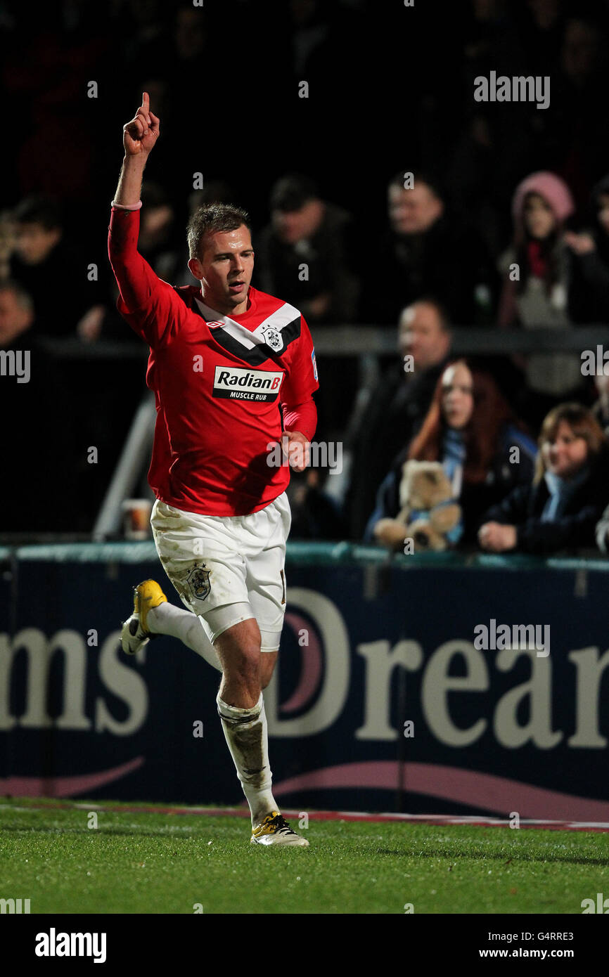 Huddersfield Town's Jordan Rhodes celebrates scoring his sides second ...