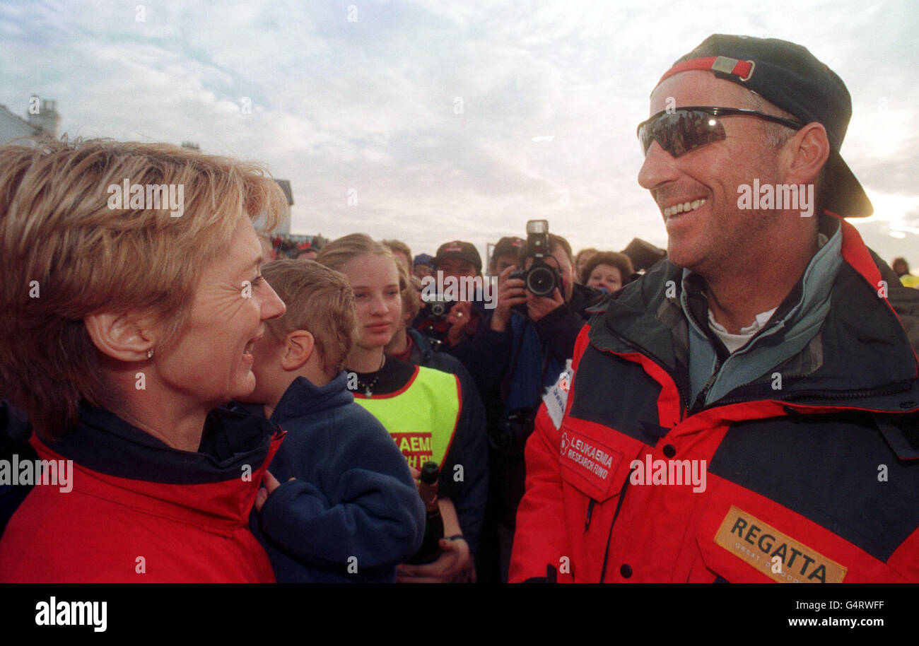 Former England cricketer Ian Botham is greeted by his wife Kathy on his ...