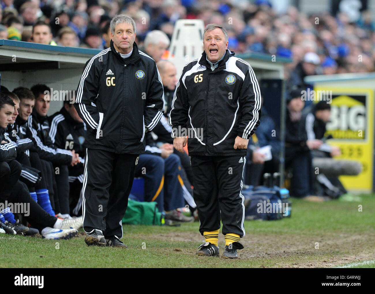 Macclesfield Town's Manager Gary Simpson and assistant Glyn Chamberlain ...