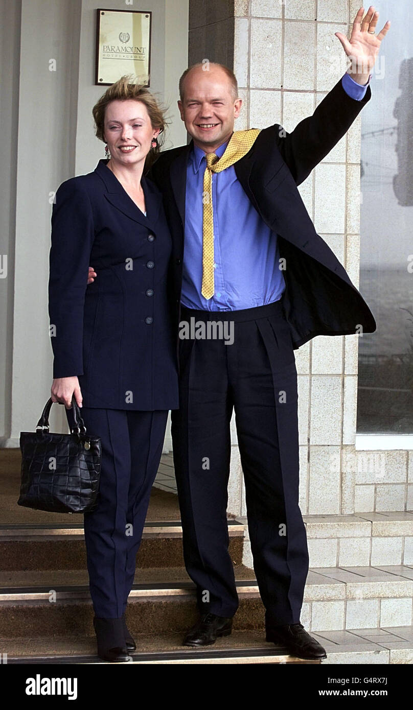 Windswept william ffion hague arrive at the imperial hotel hi-res stock ...