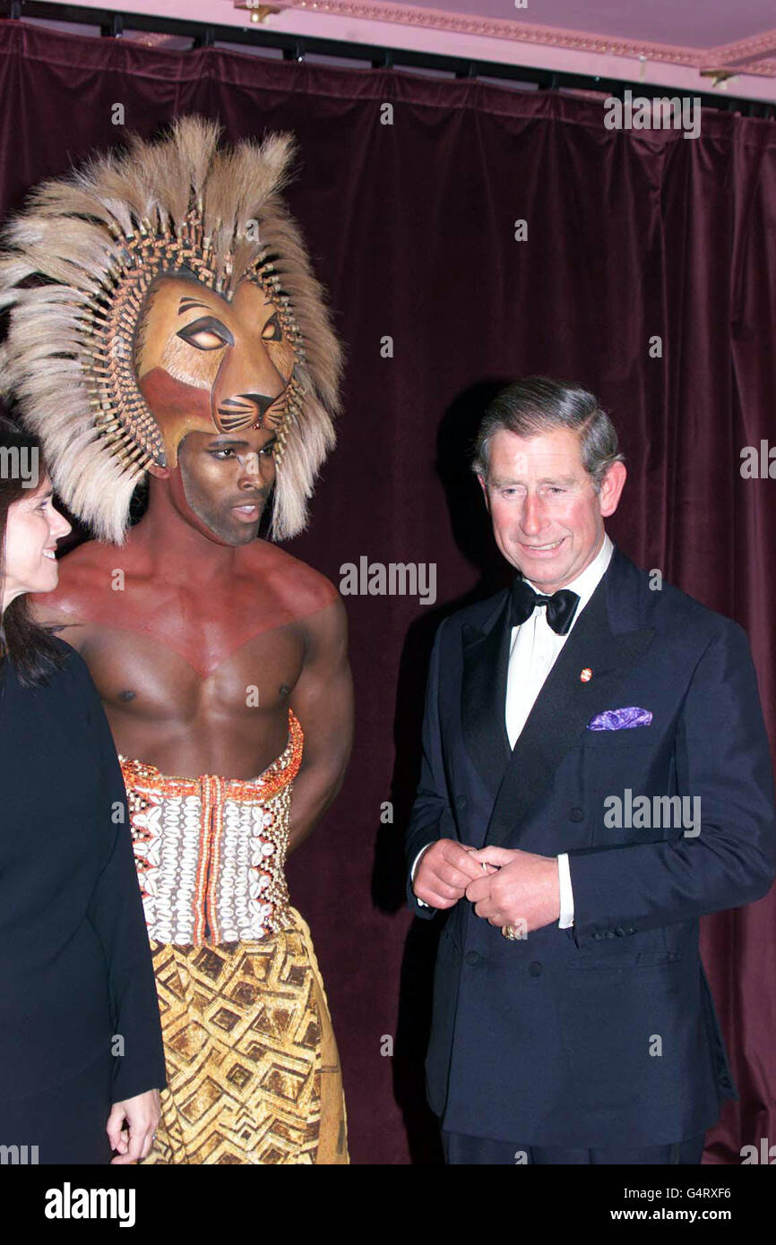 Prince Charles meets the Lion king Simba and cast members at the ...