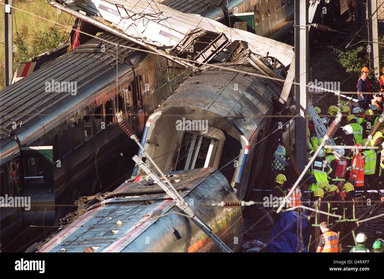 Rescue workers surround wreckage train crash in west london hi-res ...