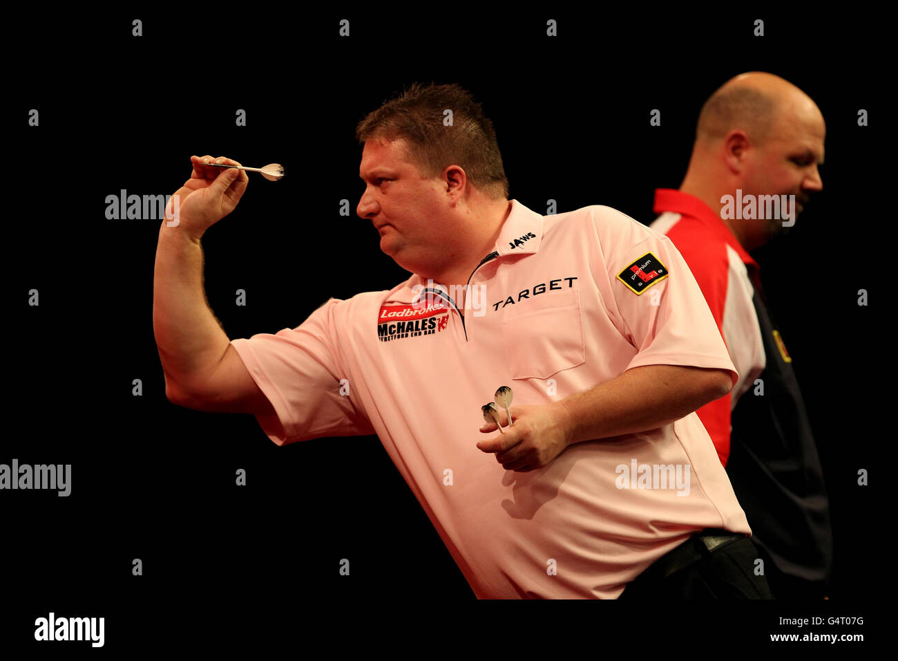 Colin Lloyd in action against Darin Young during the Ladbrokes.com ...