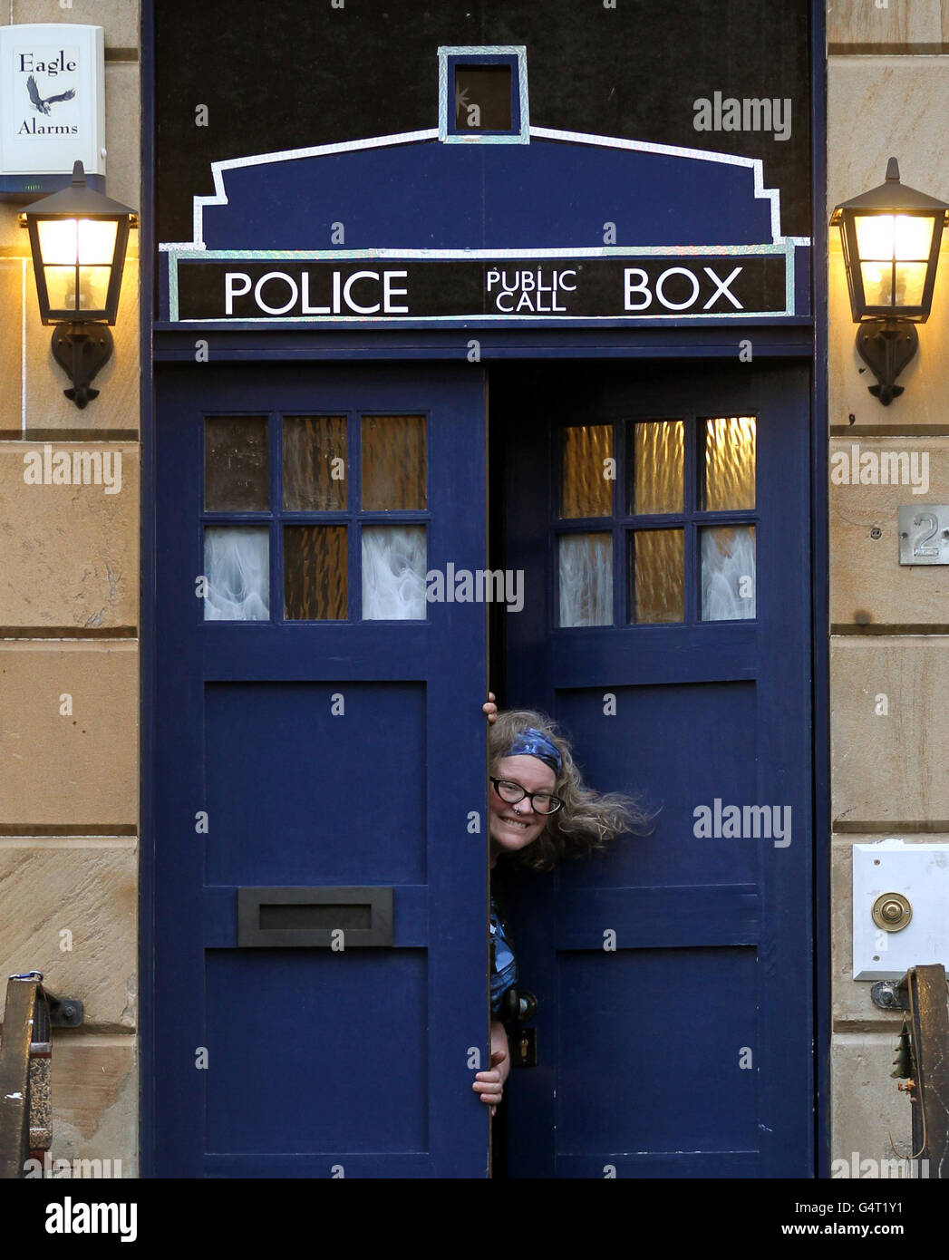 Doctor who fan erica quinn at her front door hi-res stock photography ...