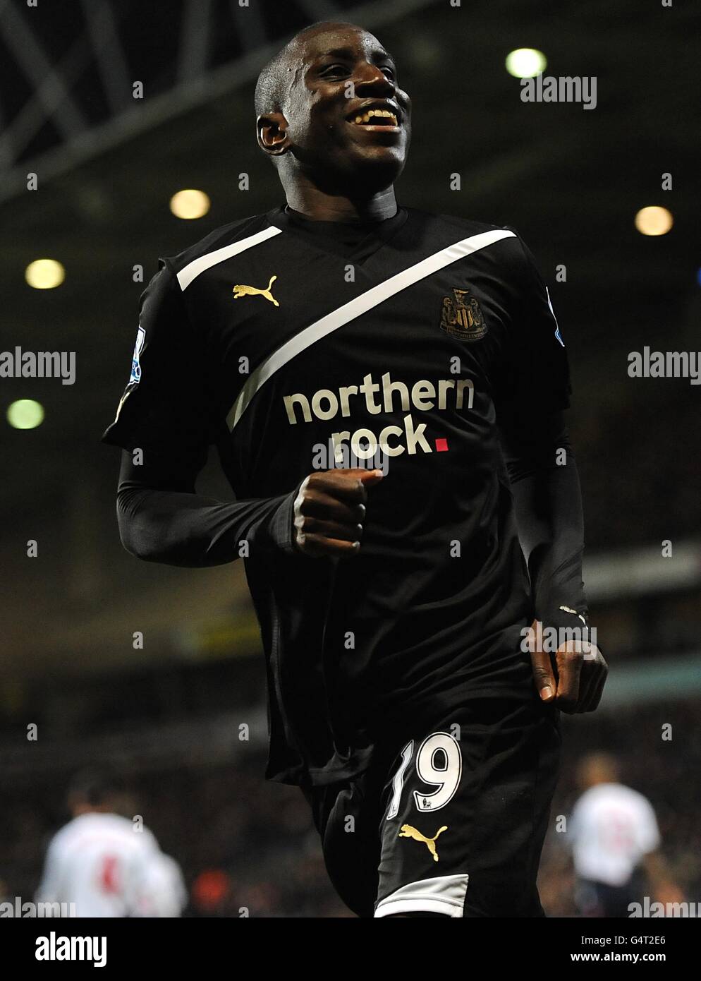 Newcastle United's Demba Ba celebrates scoring his side's second goal ...