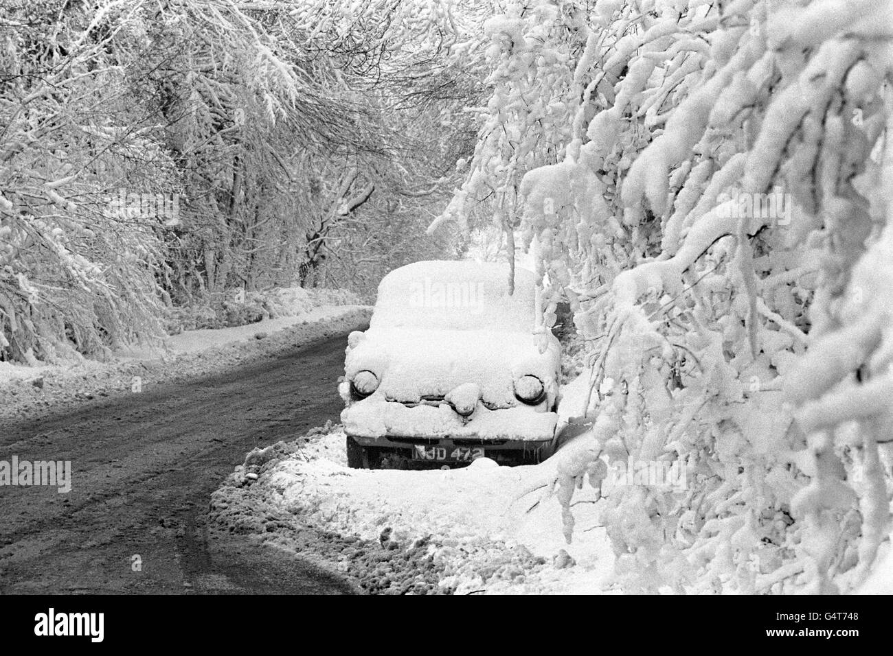 Winter Weather - March Snow - Kent Stock Photo - Alamy