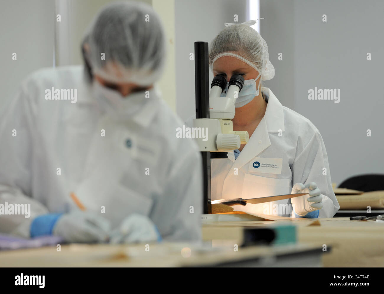Forensic scientists work in lgc forensics laboratory in culham hi-res ...