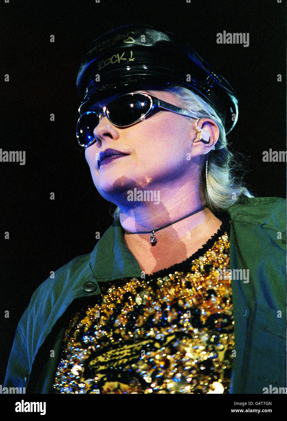 Singer Deborah Harry on stage at Wembley Arena with the band Blondie ...