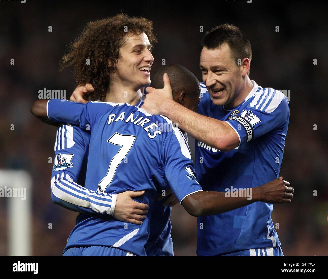 Chelsea's Ramires (centre) celebrates scoring his team's third goal ...