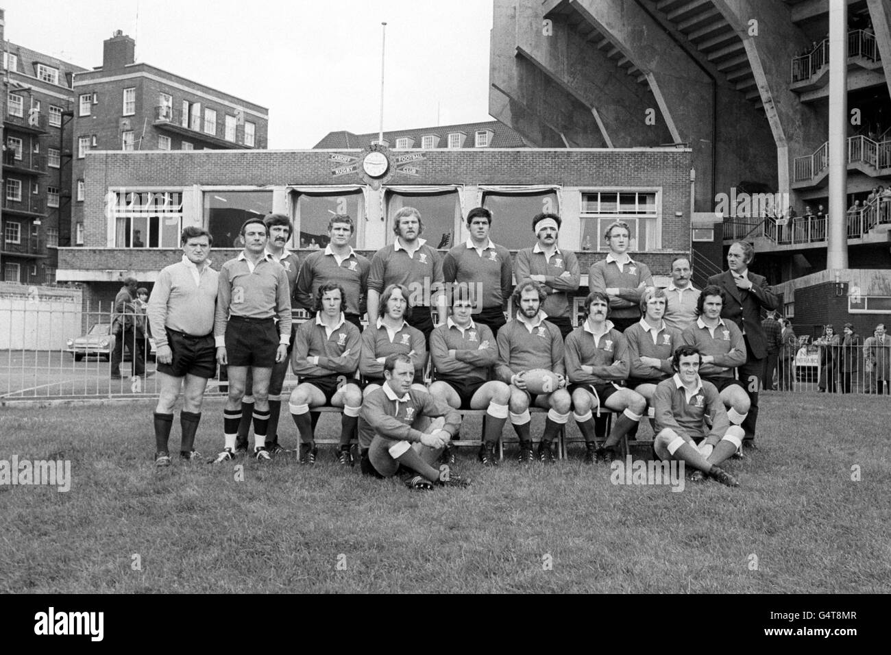 Including scrum half clive shell sitting hi-res stock photography and ...