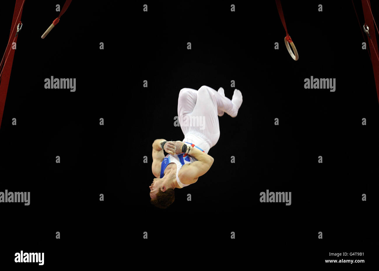 Great Britain's Daniel Purvis competes on the Rings during the Visa ...