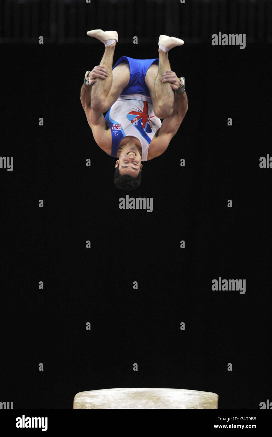 Great Britain's Kristian Thomas competes on the Vault during the Visa ...