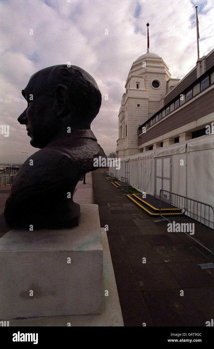 One of the twin towers of Wembley stadium photographed on the day the ...