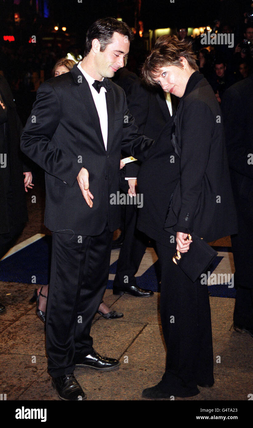 Pregnant actress Emma Thompson and partner Greg Wise arrive for the ...