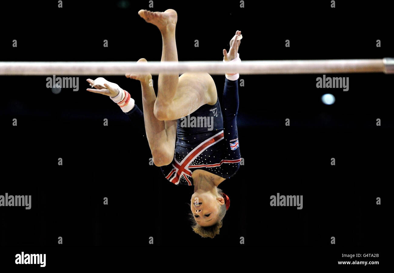 Great Britain's Rebecca Tunney competes in the Uneven Bars final during ...