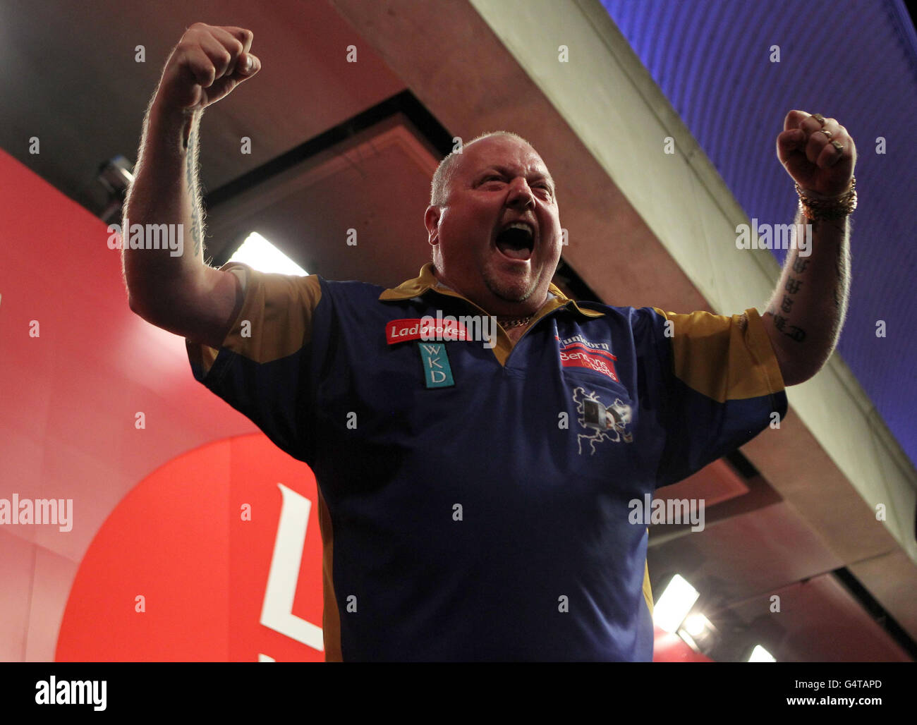 England's Andy Hamilton celebrates after his victory over Australia's ...