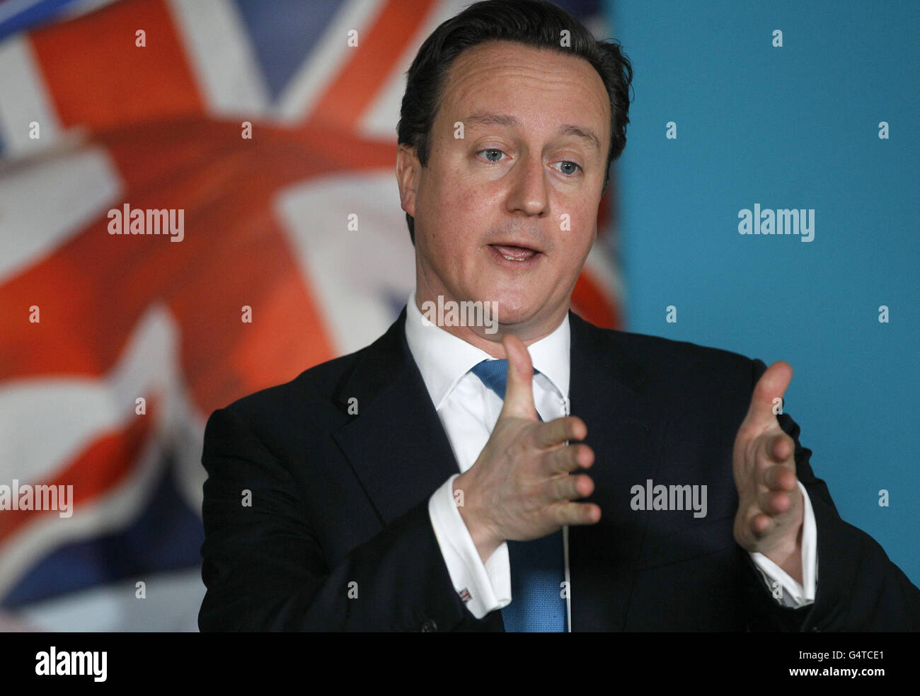 Prime Minister David Cameron speaks during the first Prime Minister ...