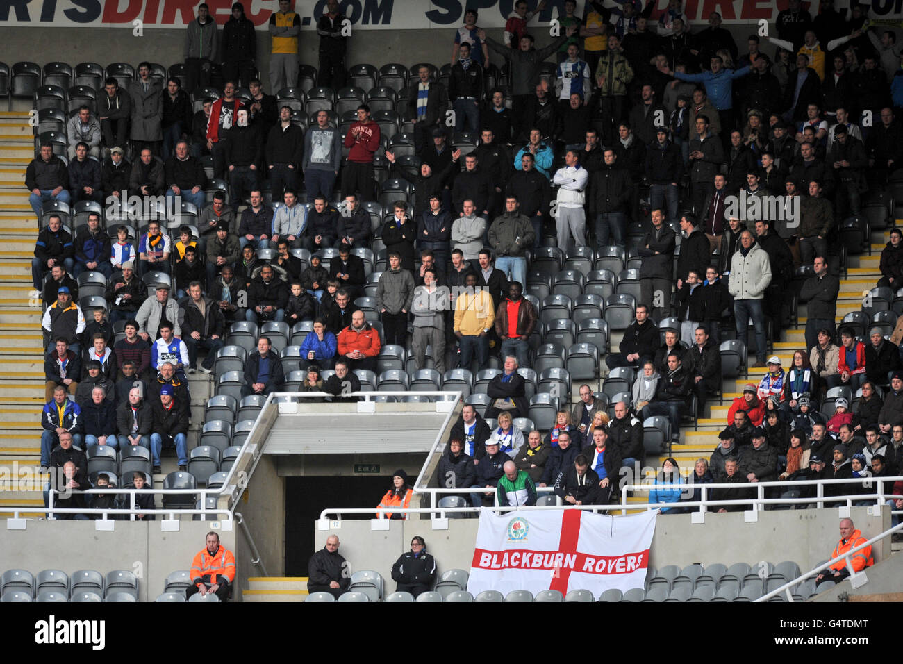 Blackburn Rovers fans show their support in the stand Stock Photo - Alamy
