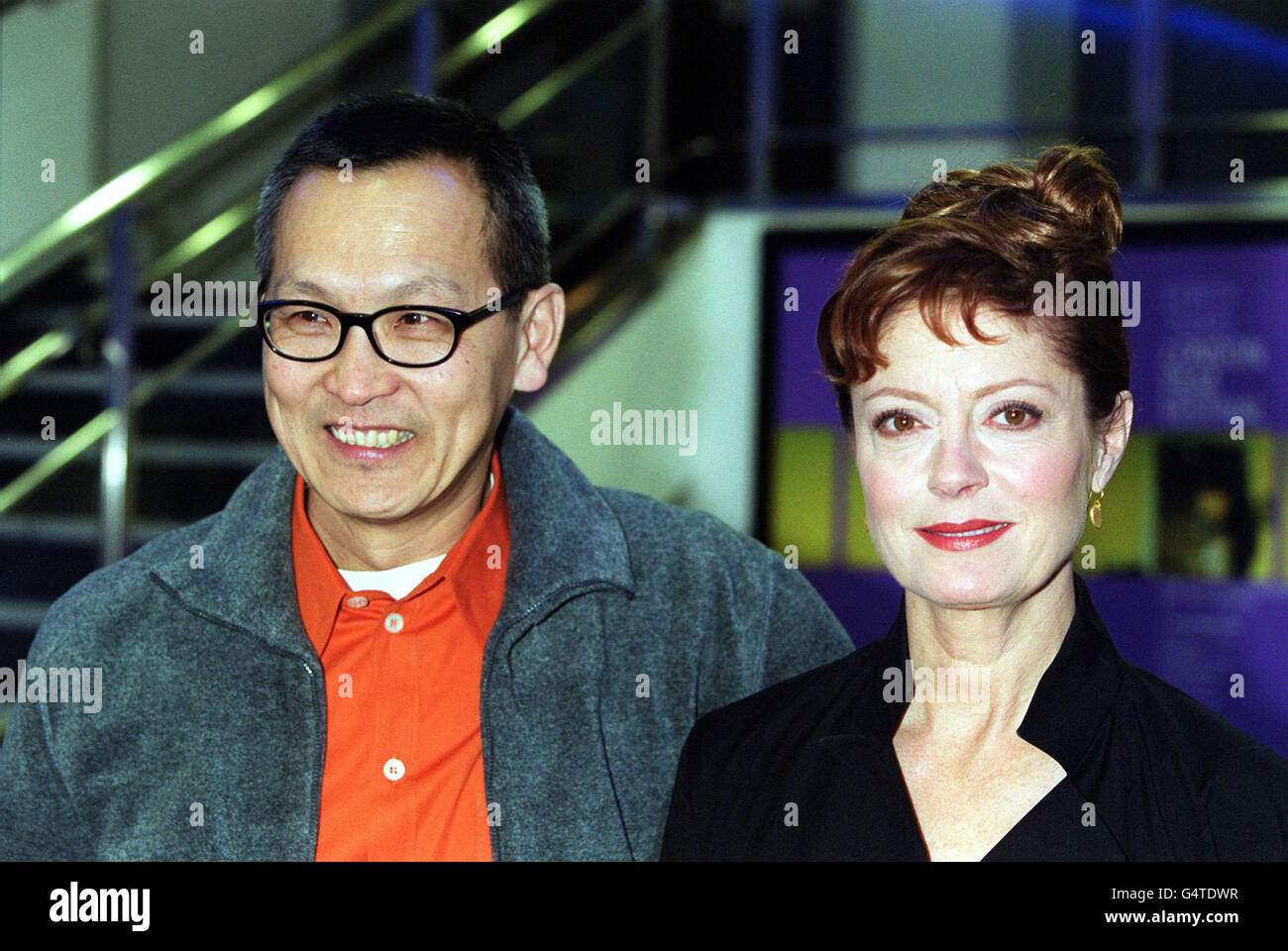 Wayne Wang with actress Susan Sarandon at the Odeon Leicester Square ...