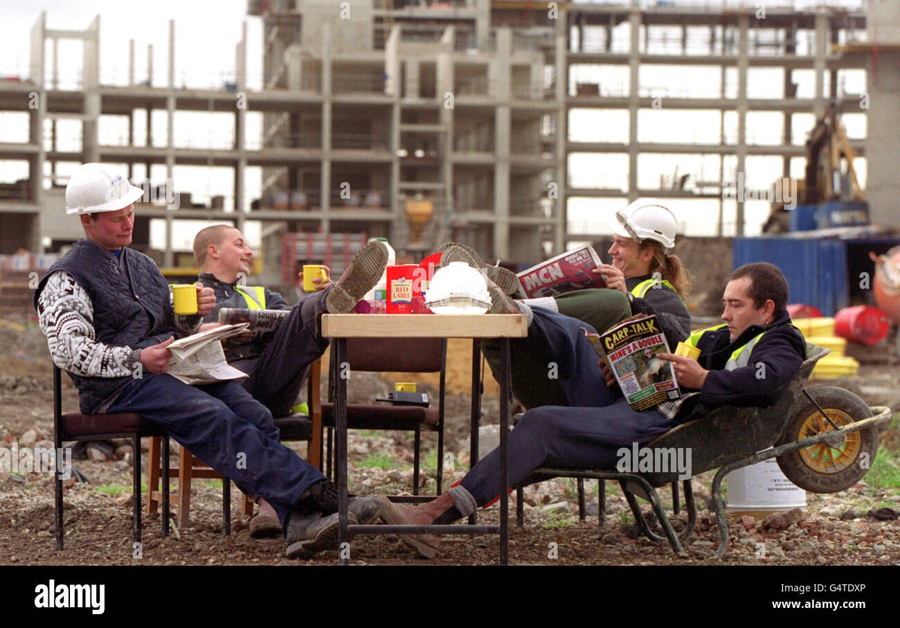Customs and Traditions - Builders' Tea Break - London's Docklands Stock ...