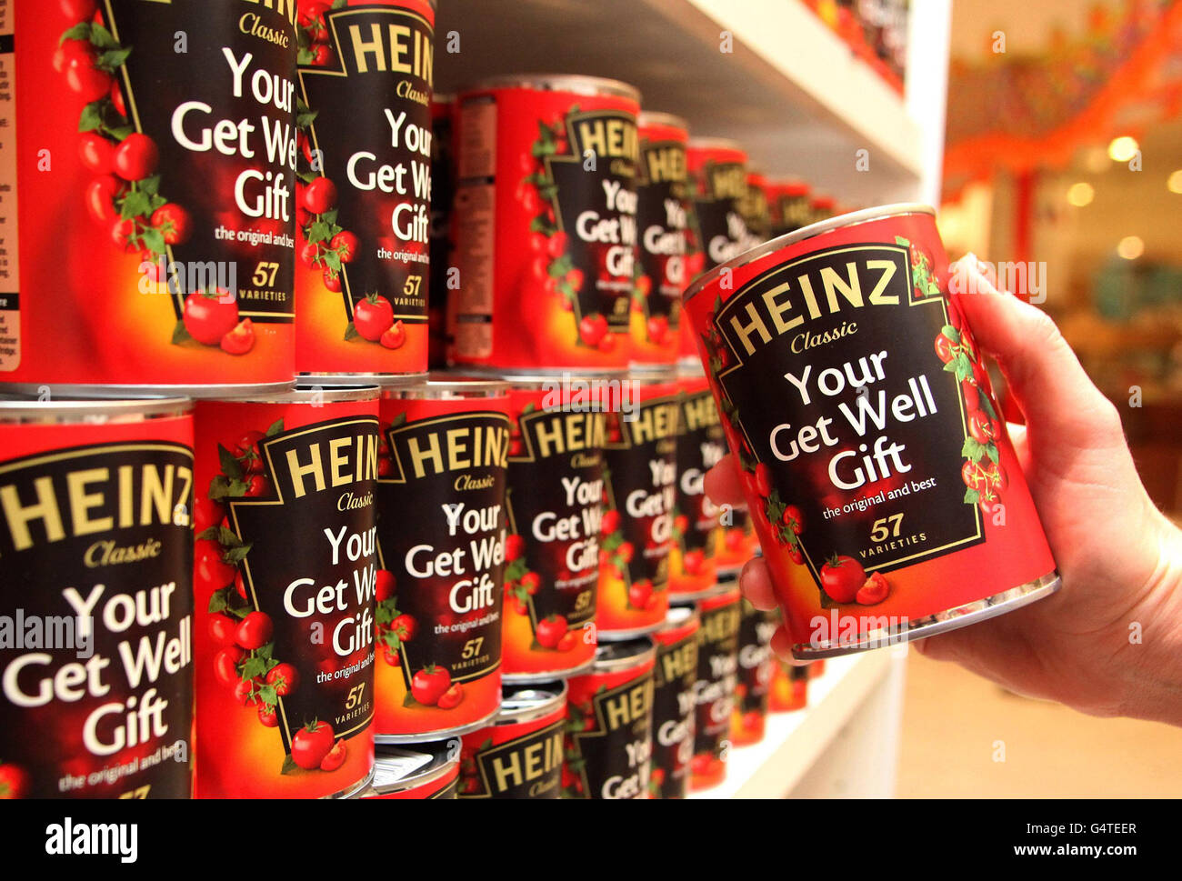 Your Get Well Gift' message within the iconic keystone design Stock ...