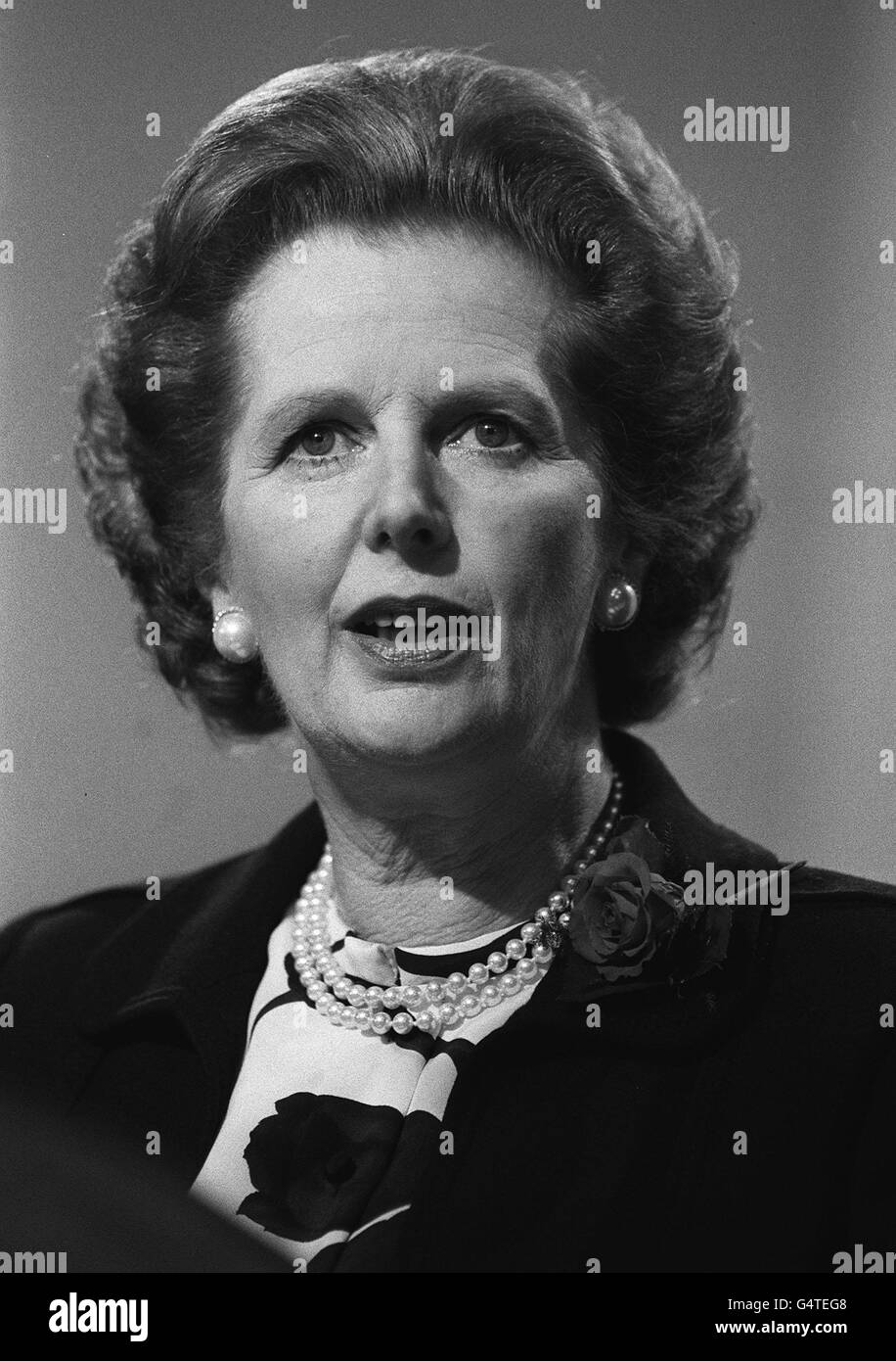 Margaret thatcher at the conservative annual conference in bournemouth ...