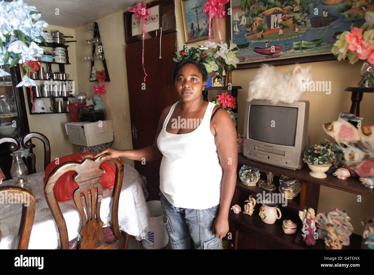 Marie Maragareth Georges who has opened a shop and returned to her home ...