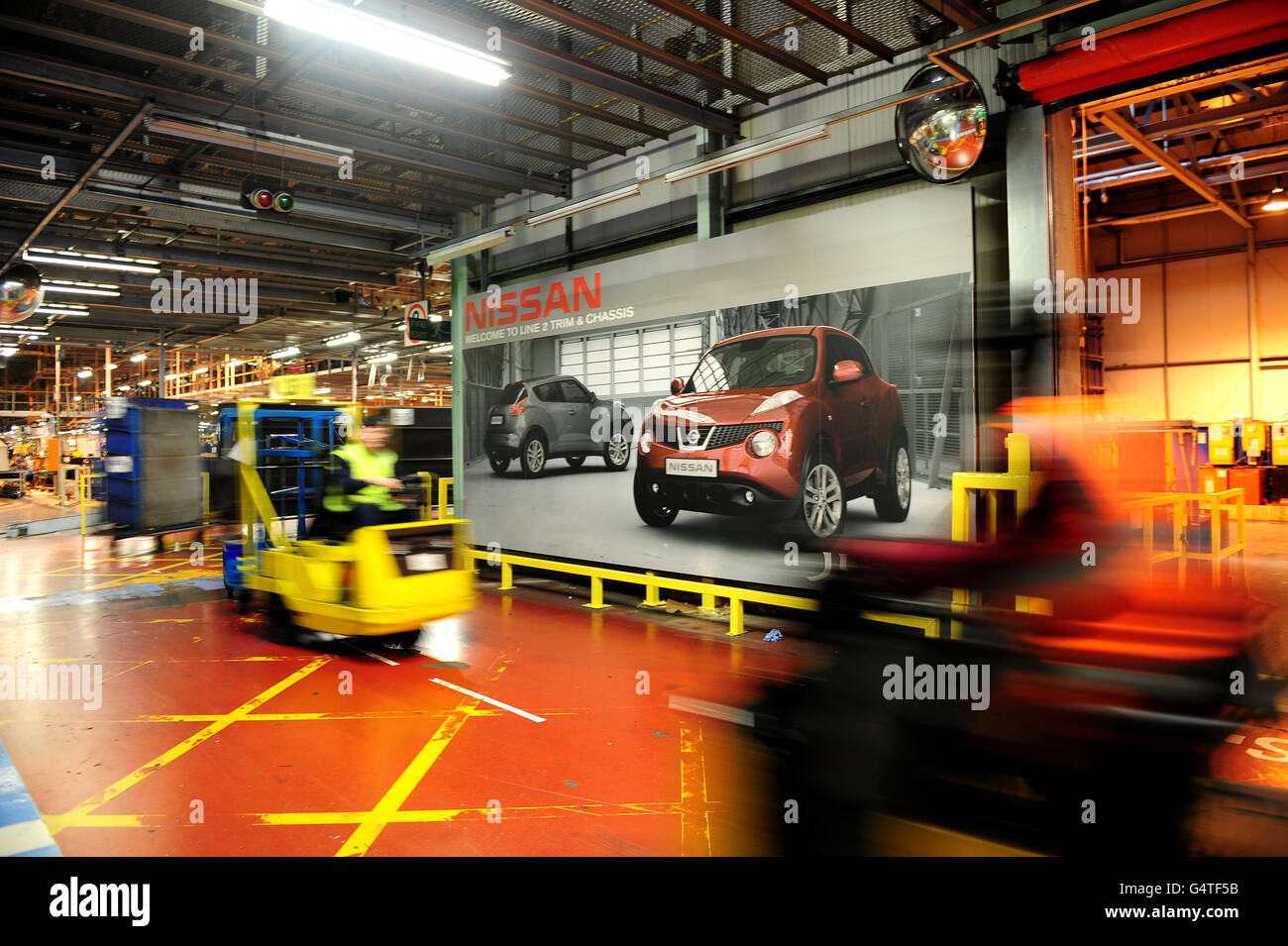 A generic stock photo of the inside of the Nissan factory in Sunderland ...