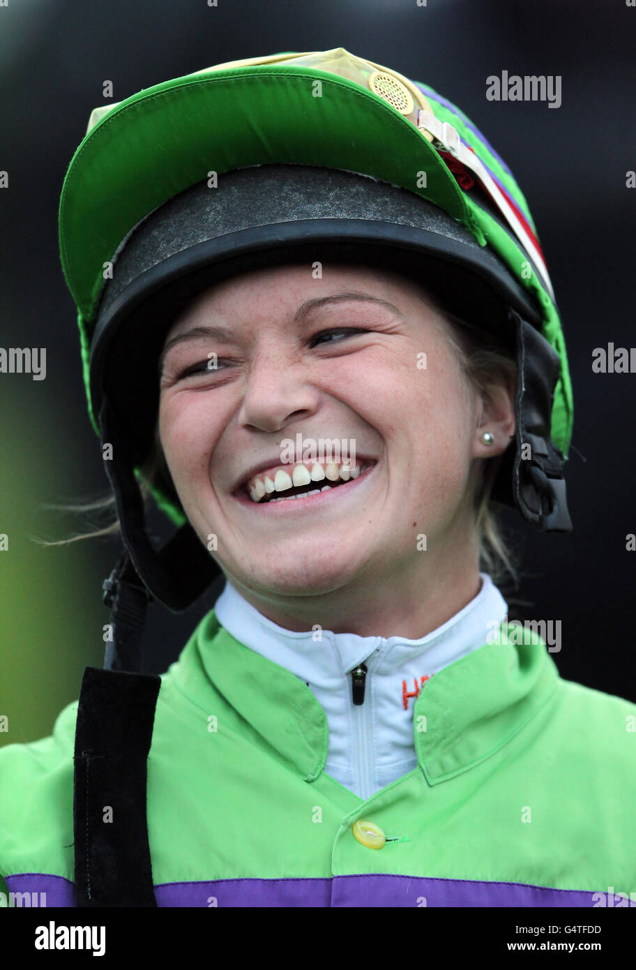 Horse Racing - Southwell Racecourse. Laura Pike, Jockey Stock Photo - Alamy