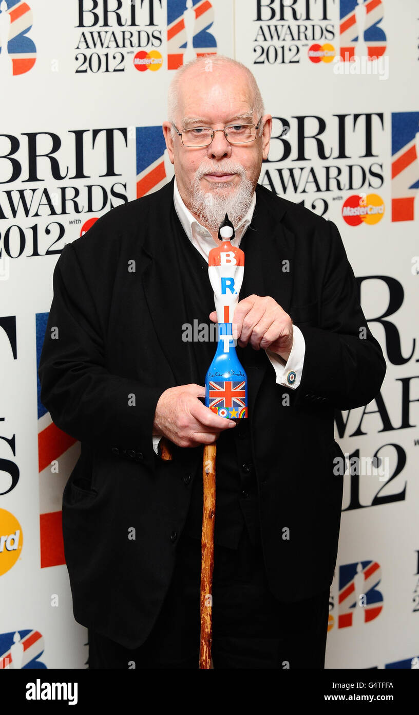Peter Blake arriving at the shortlist announcements for the Brit awards ...