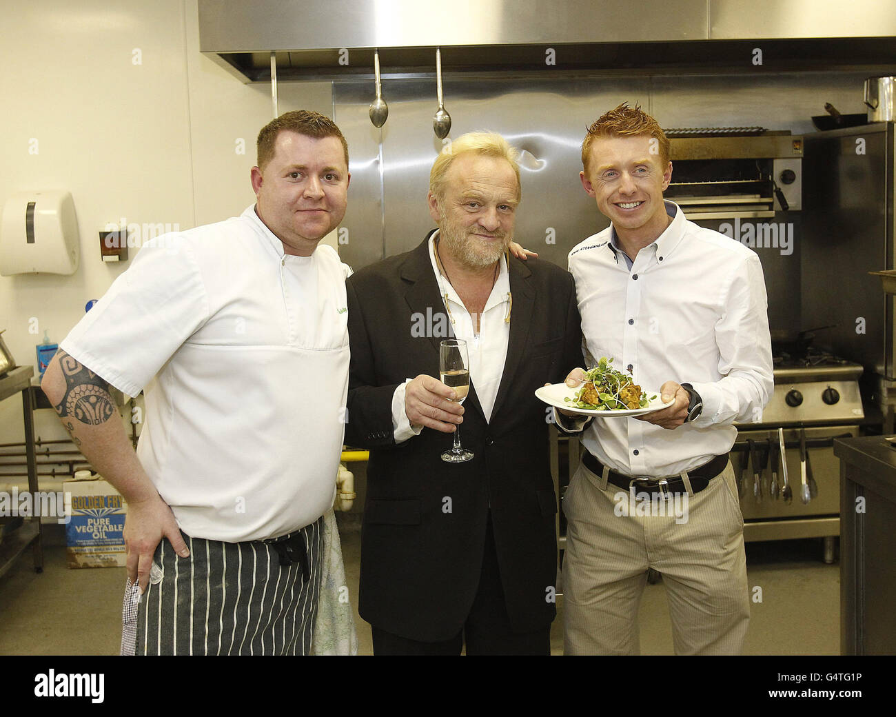 Antony Worrall Thompson with 470 sailor Ger Owens (right) and Head Chef ...