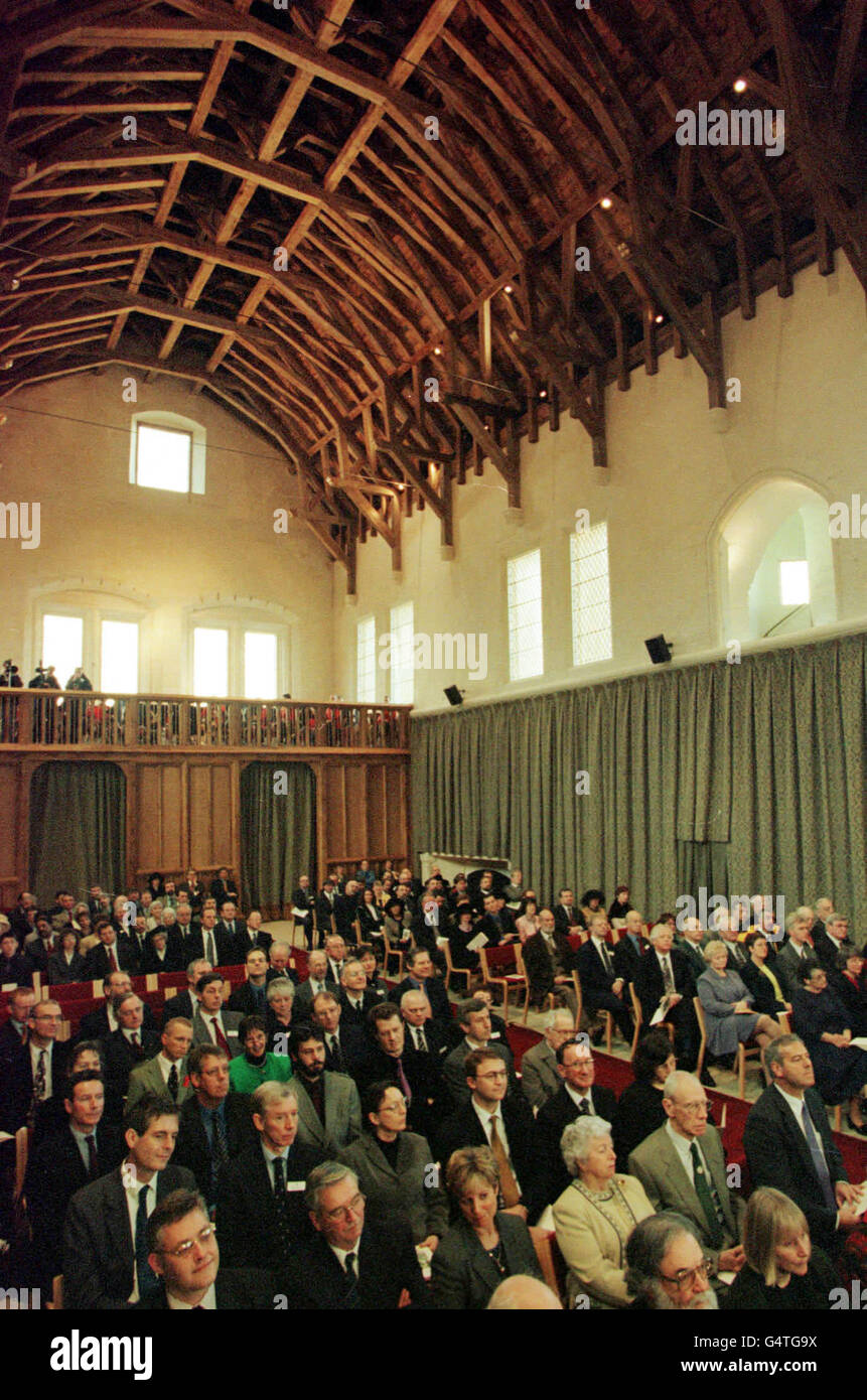 Rota interior audience historic high wooden ceiling roof hi-res stock ...