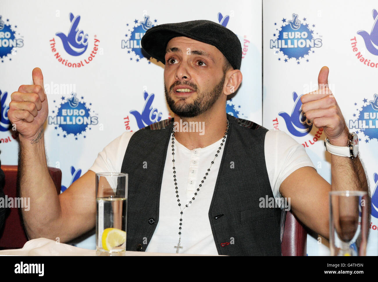 EuroMillions winner Gavin Davies during a press conference at Morgan's ...