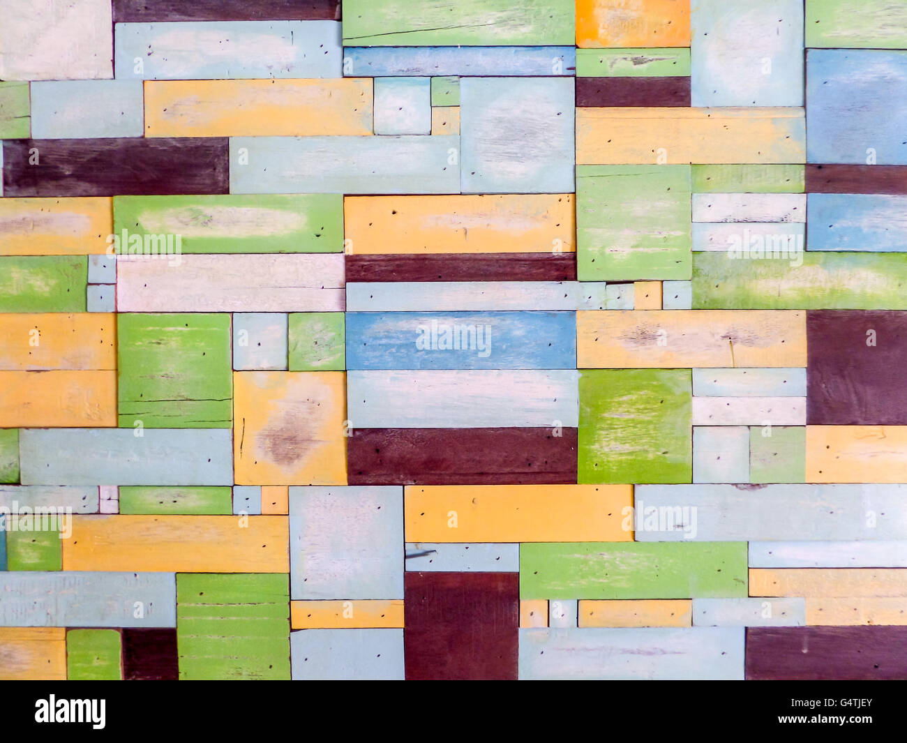 Wood pieces random fancy color on surface Stock Photo - Alamy