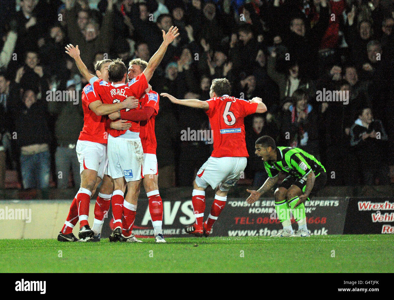 Wrexham's Andy Morrell celebrates scoring their opening goal Stock ...