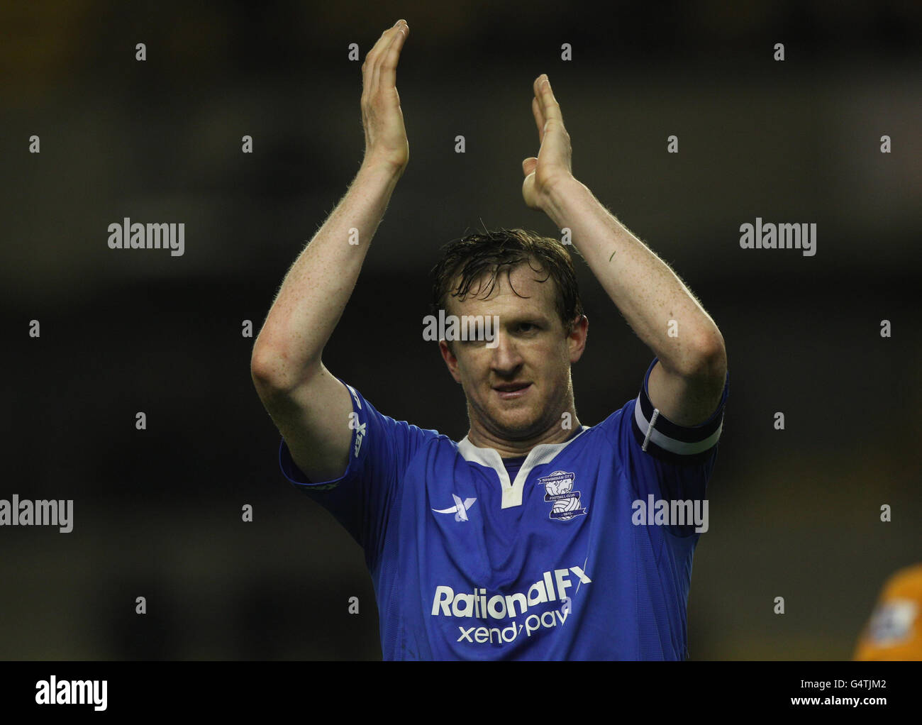 Birmingham City's captain Steven Caldwell thanks the fans after their 1 ...