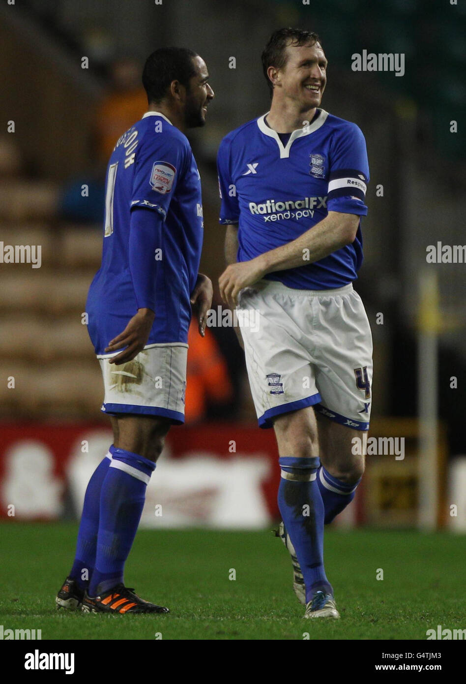 Birmingham City's Steven Caldwell celebrates Wade Elliott winning goal ...
