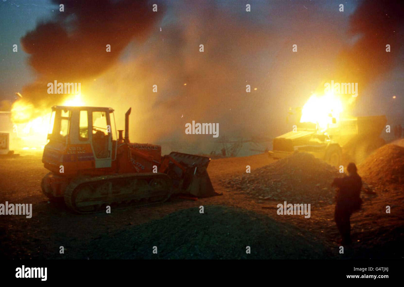 Bypass demo fire Stock Photo - Alamy