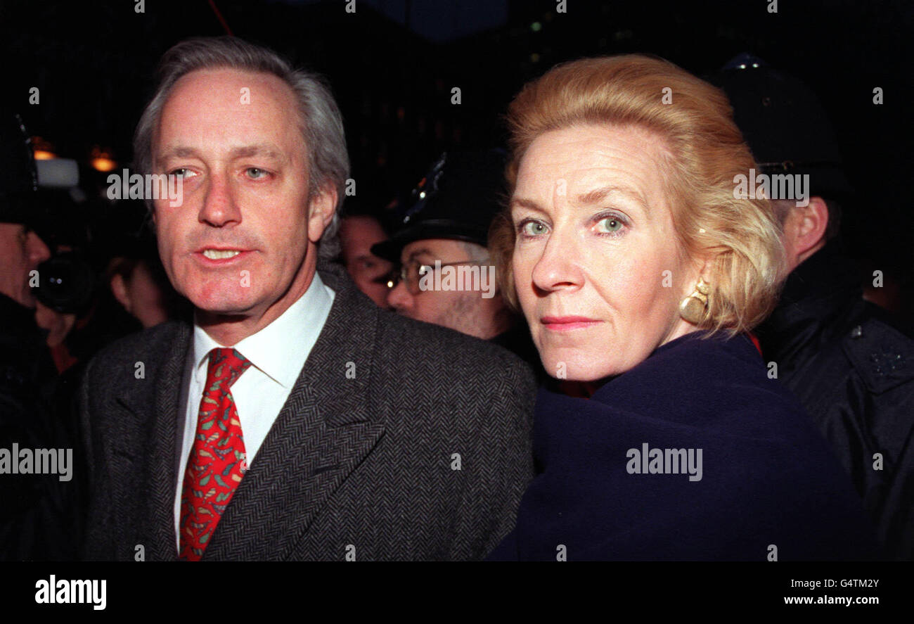 Former Tory MP Neil Hamilton and his wife Christine outside the High ...