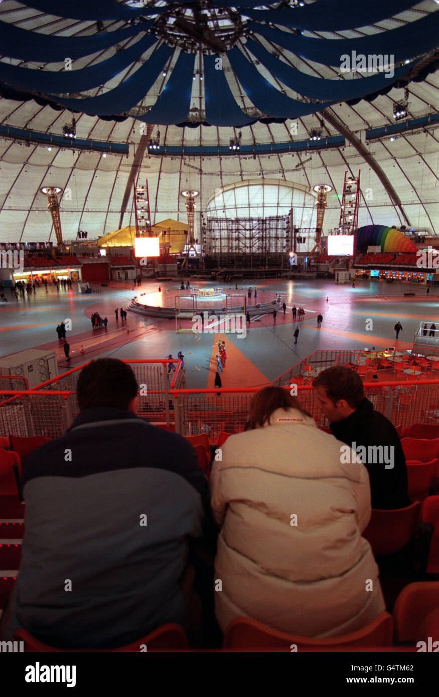 Visitors in the Millennium Dome in Greenwich, where thousands of ...