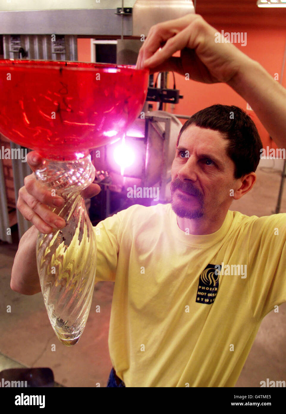 Glass artist Roger Tye from the National Glass Centre in Sunderland ...