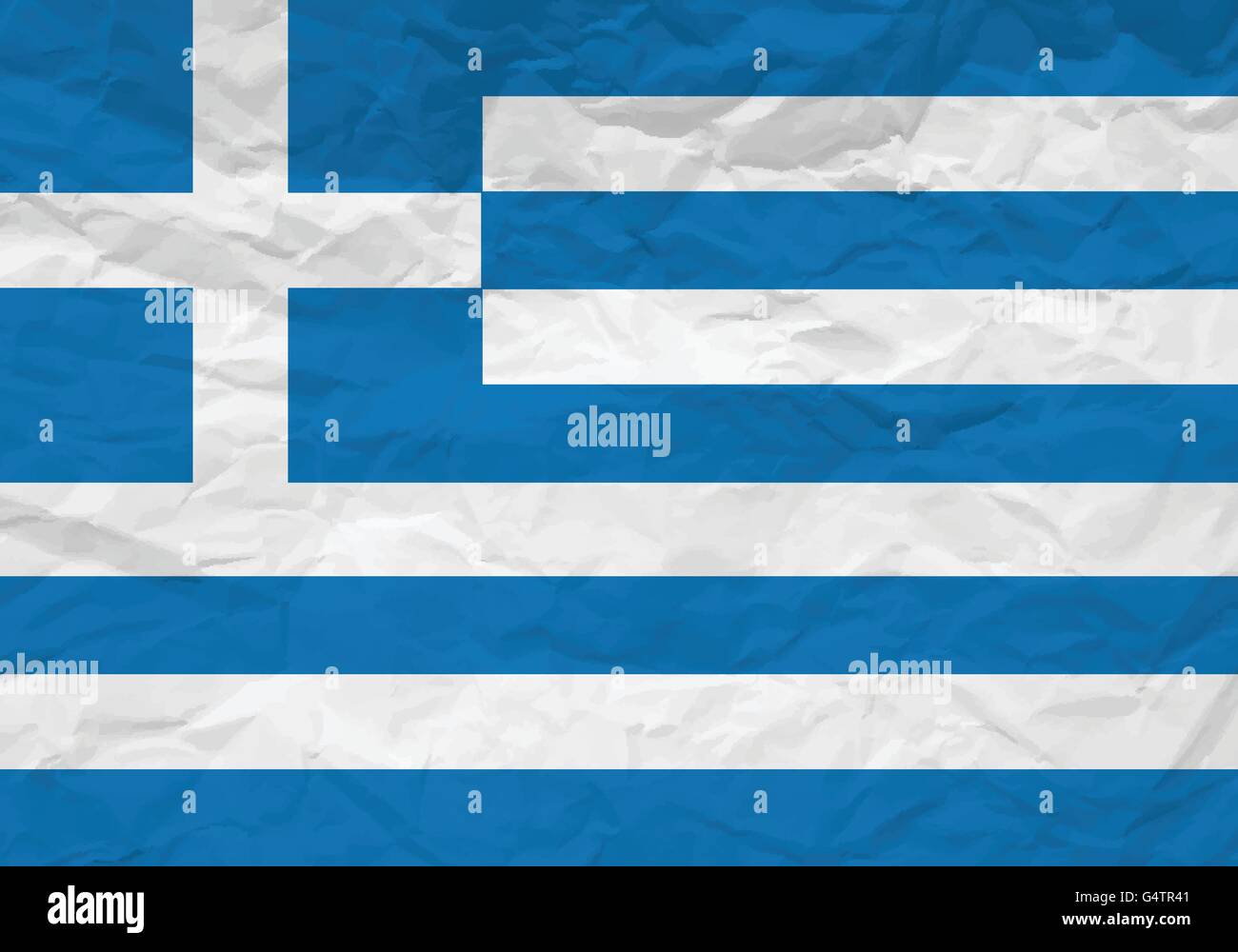 Greece flag crumpled paper textured background. Vector illustration ...