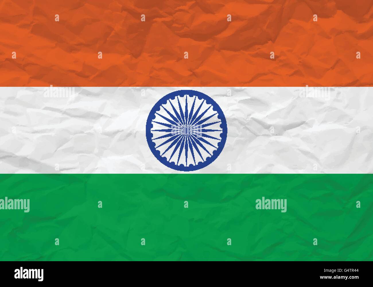 India flag crumpled paper textured background. Vector illustration ...