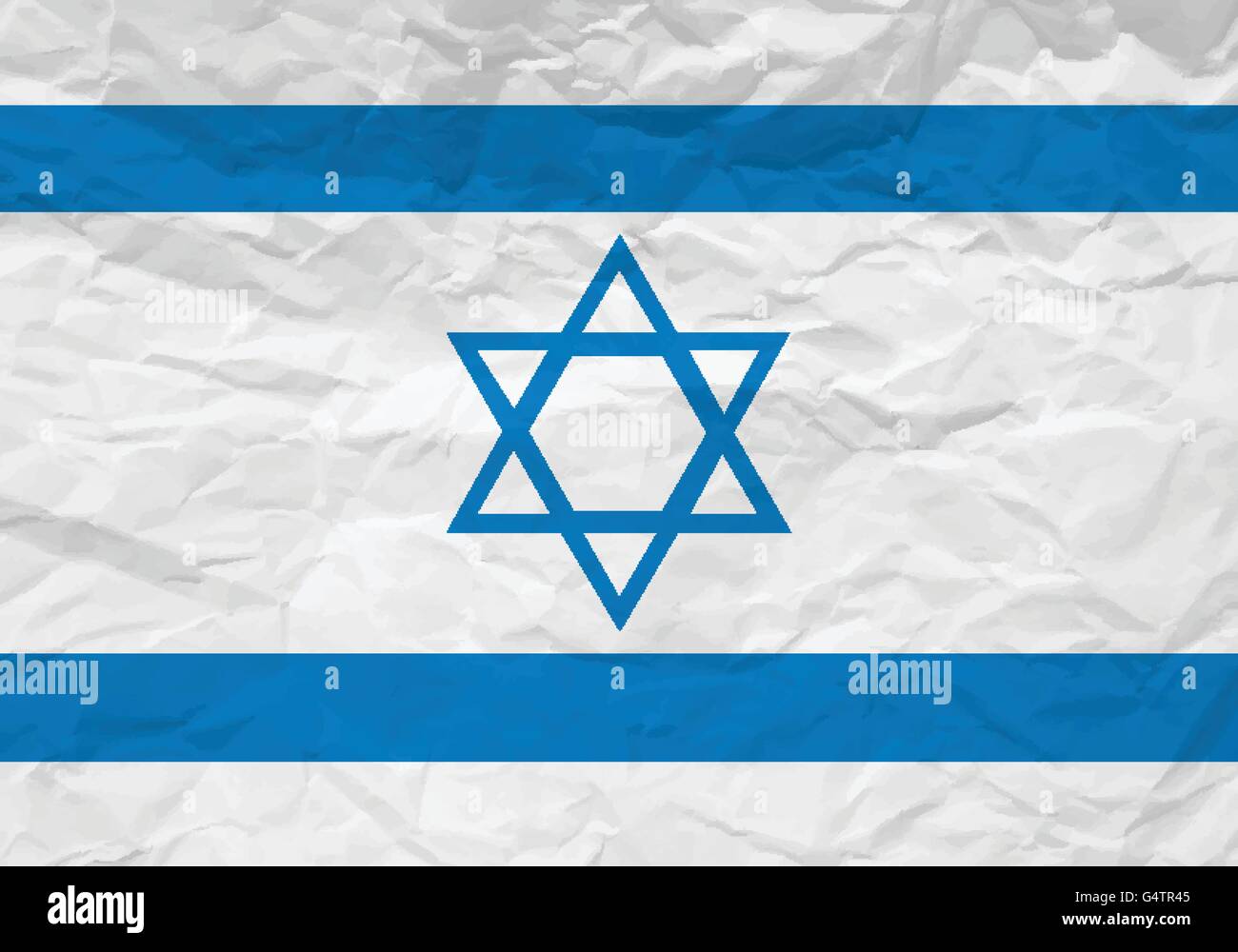 Israel flag crumpled paper textured background. Vector illustration ...