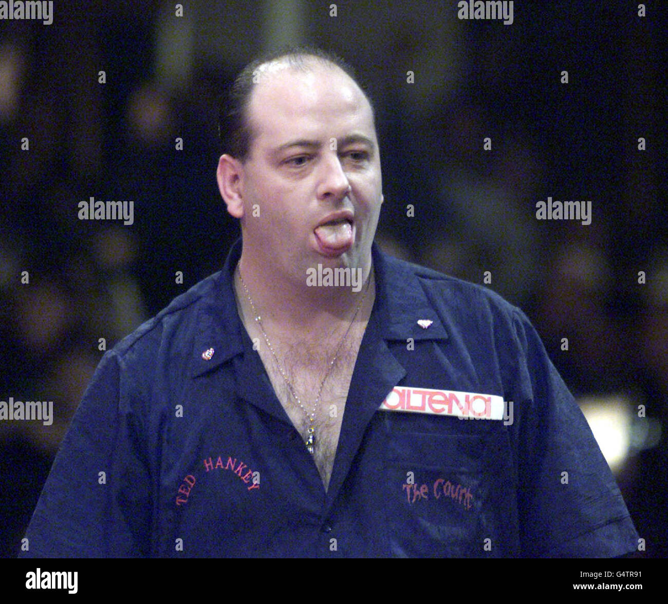 Darts Hankey tongue. Ted Hankey reacts after winning the first leg of ...