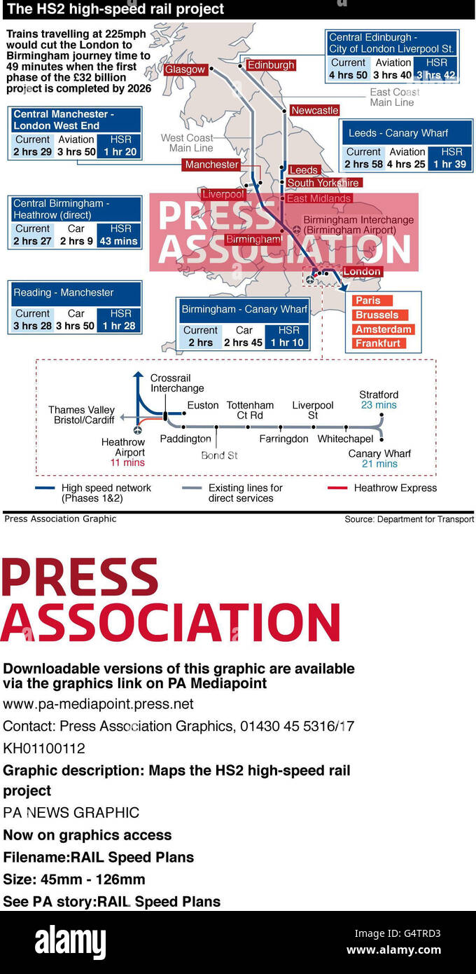 Maps the hs2 high speed rail project hi-res stock photography and ...